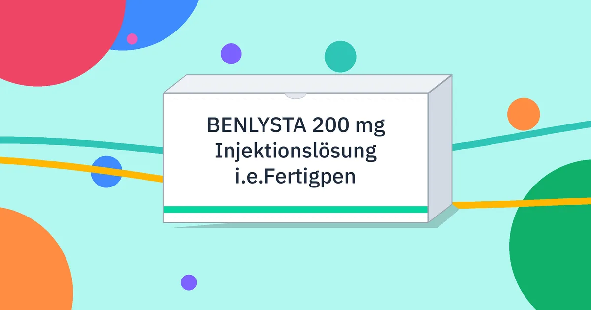 Symbolbild: Packung mit der Aufschrift BENLYSTA 200 mg Injektionslösung i.e.Fertigpen (PZN 18304812) – Verfügbarkeit und Bezug in Apotheken in Frankfurt am Main