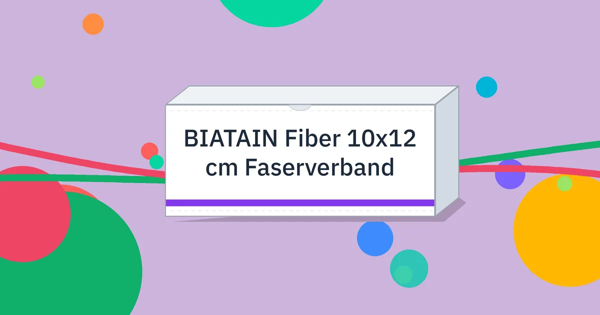 Symbolbild: Packung mit der Aufschrift BIATAIN Fiber 10x12 cm Faserverband (PZN 20083206) – Verfügbarkeit und Bezug in Apotheken in Frankfurt am Main