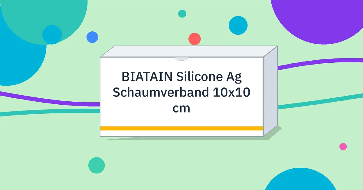 Symbolbild: Packung mit der Aufschrift BIATAIN Silicone Ag Schaumverband 10x10 cm (PZN 20510737) – Verfügbarkeit und Bezug in Apotheken in Frankfurt am Main
