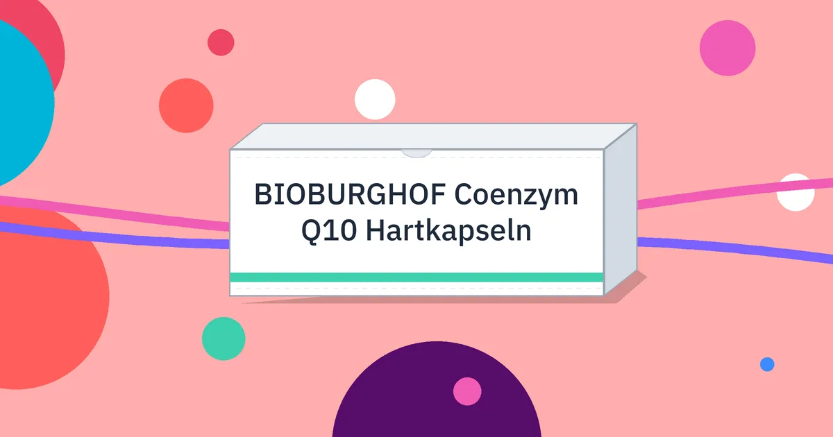 Symbolbild: Packung mit der Aufschrift BIOBURGHOF Coenzym Q10 Hartkapseln (PZN 20411403) – Verfügbarkeit und Bezug in Apotheken in Frankfurt am Main