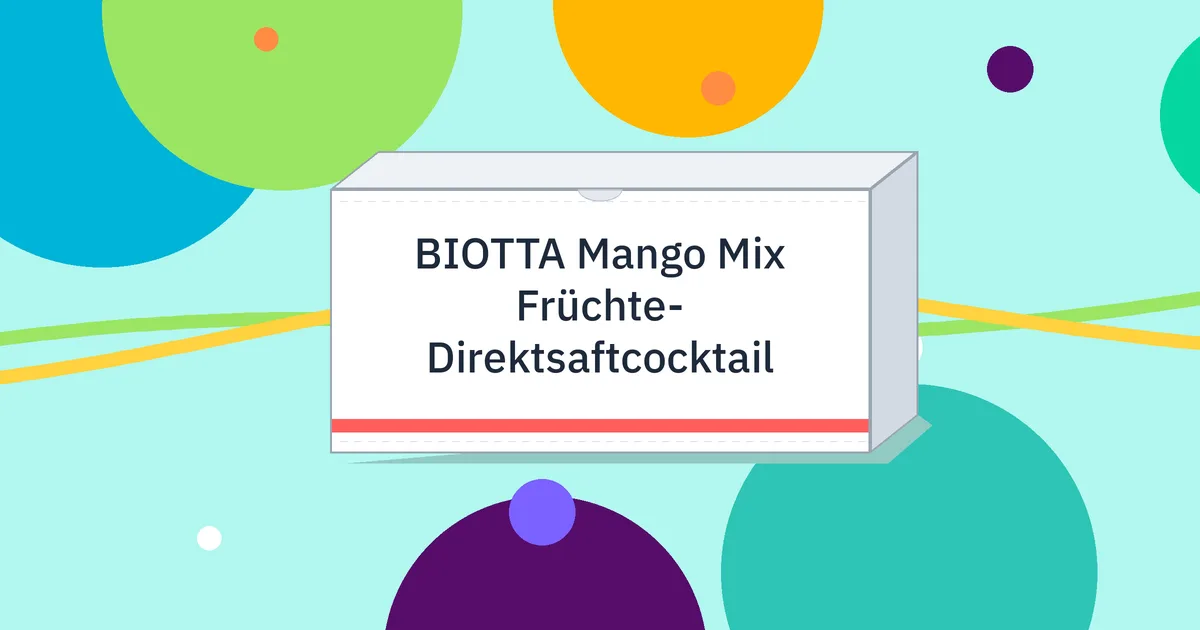 Symbolbild: Packung mit der Aufschrift BIOTTA Mango Mix Früchte-Direktsaftcocktail (PZN 00258359) – Verfügbarkeit und Bezug in Apotheken in Frankfurt am Main