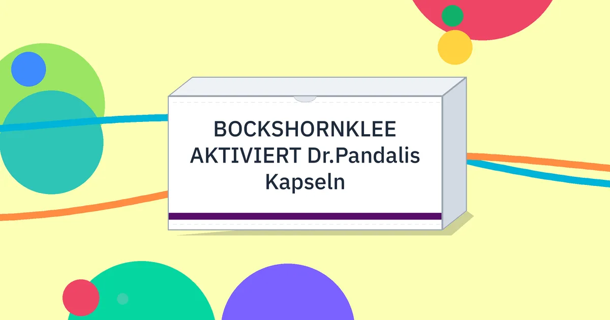 Symbolbild: Packung mit der Aufschrift BOCKSHORNKLEE AKTIVIERT Dr.Pandalis Kapseln (PZN 06889061) – Verfügbarkeit und Bezug in Apotheken in Frankfurt am Main