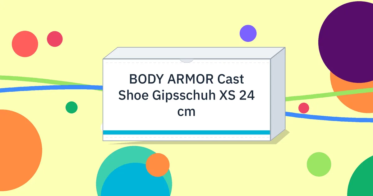 Symbolbild: Packung mit der Aufschrift BODY ARMOR Cast Shoe Gipsschuh XS 24 cm (PZN 16630329) – Verfügbarkeit und Bezug in Apotheken in Frankfurt am Main