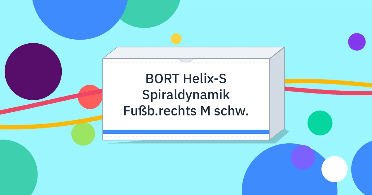 Symbolbild: Packung mit der Aufschrift BORT Helix-S Spiraldynamik Fußb.rechts M schw. (PZN 10207191) – Verfügbarkeit und Bezug in Apotheken in Frankfurt am Main