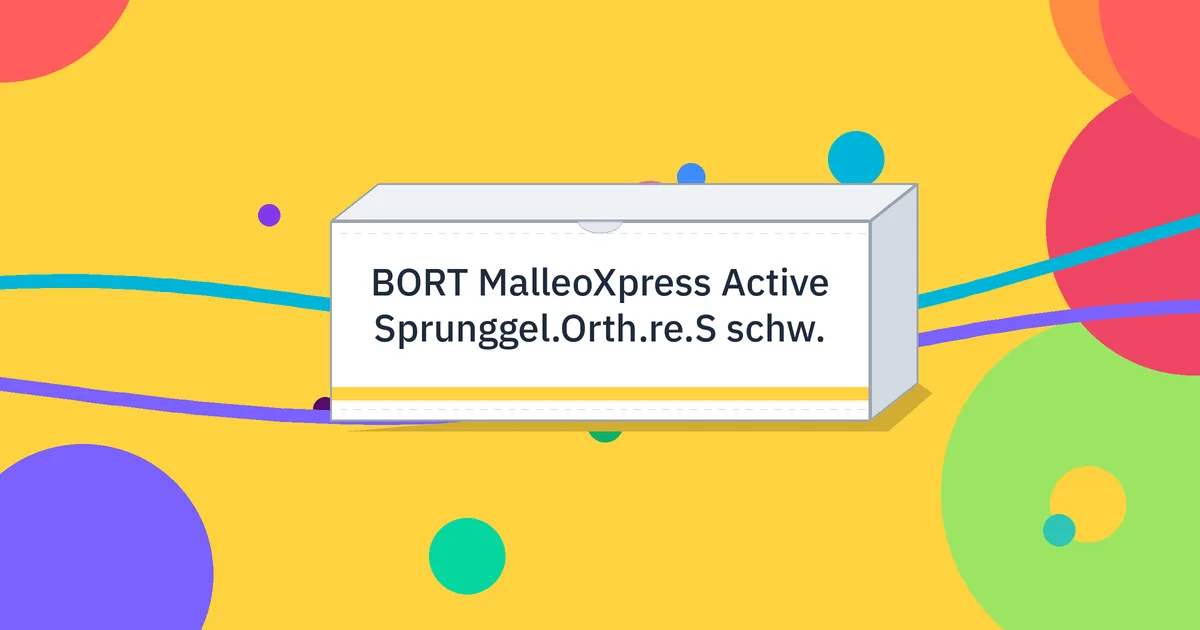 Symbolbild: Packung mit der Aufschrift BORT MalleoXpress Active Sprunggel.Orth.re.S schw. (PZN 12574054) – Verfügbarkeit und Bezug in Apotheken in Frankfurt am Main