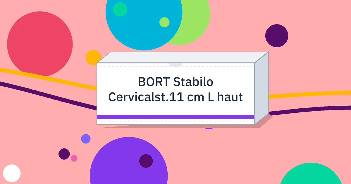 Symbolbild: Packung mit der Aufschrift BORT Stabilo Cervicalst.11 cm L haut (PZN 03294870) – Verfügbarkeit und Bezug in Apotheken in Frankfurt am Main