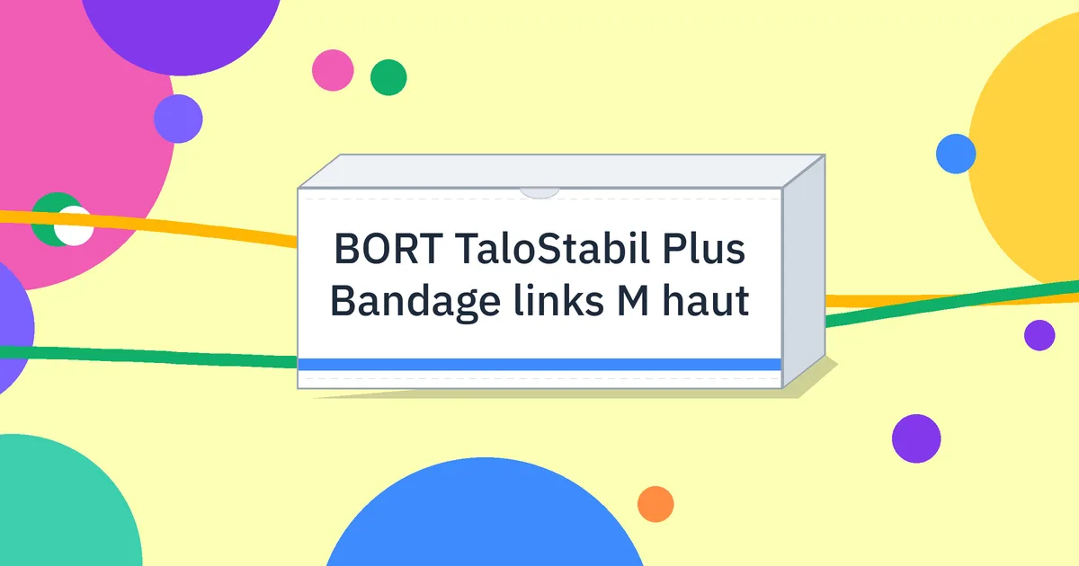 Symbolbild: Packung mit der Aufschrift BORT TaloStabil Plus Bandage links M haut (PZN 07672010) – Verfügbarkeit und Bezug in Apotheken in Frankfurt am Main