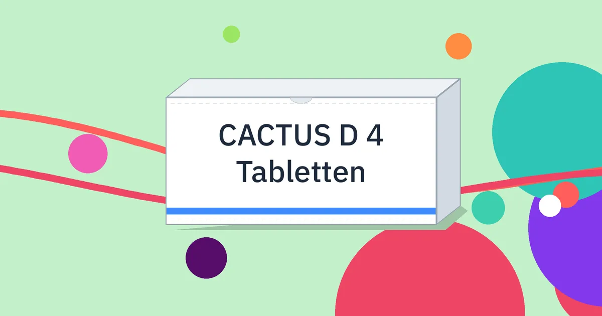 Symbolbild: Packung mit der Aufschrift CACTUS D 4 Tabletten (PZN 02626873) – Verfügbarkeit und Bezug in Apotheken in Frankfurt am Main