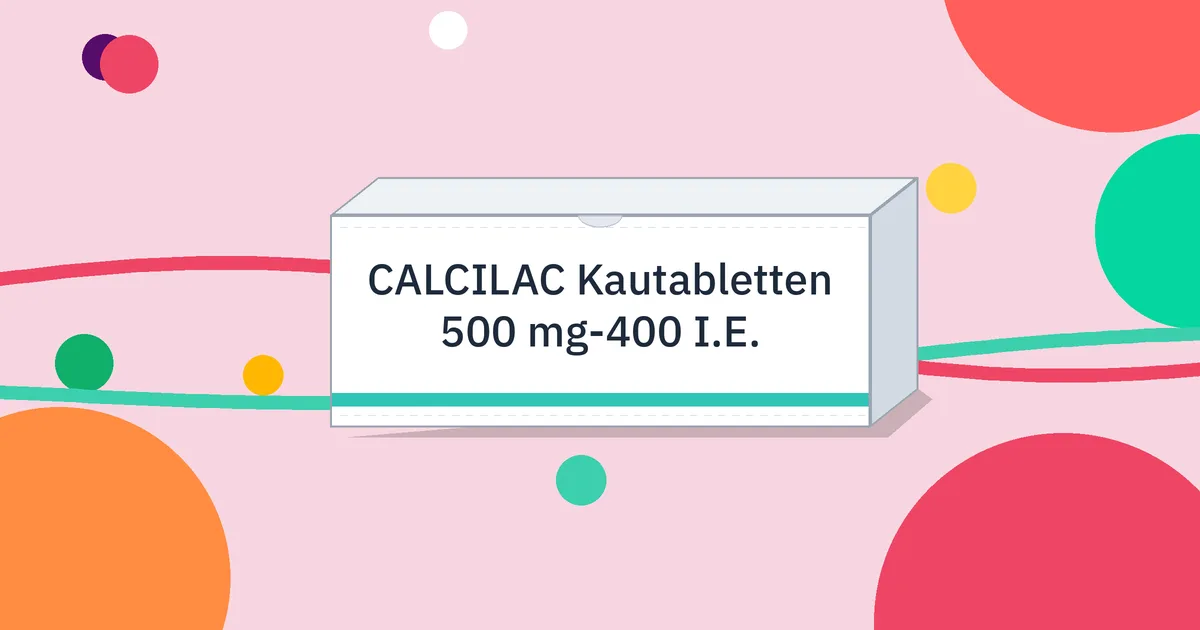 Symbolbild: Packung mit der Aufschrift CALCILAC Kautabletten 500 mg-400 I.E. (PZN 09091079) – Verfügbarkeit und Bezug in Apotheken in Frankfurt am Main
