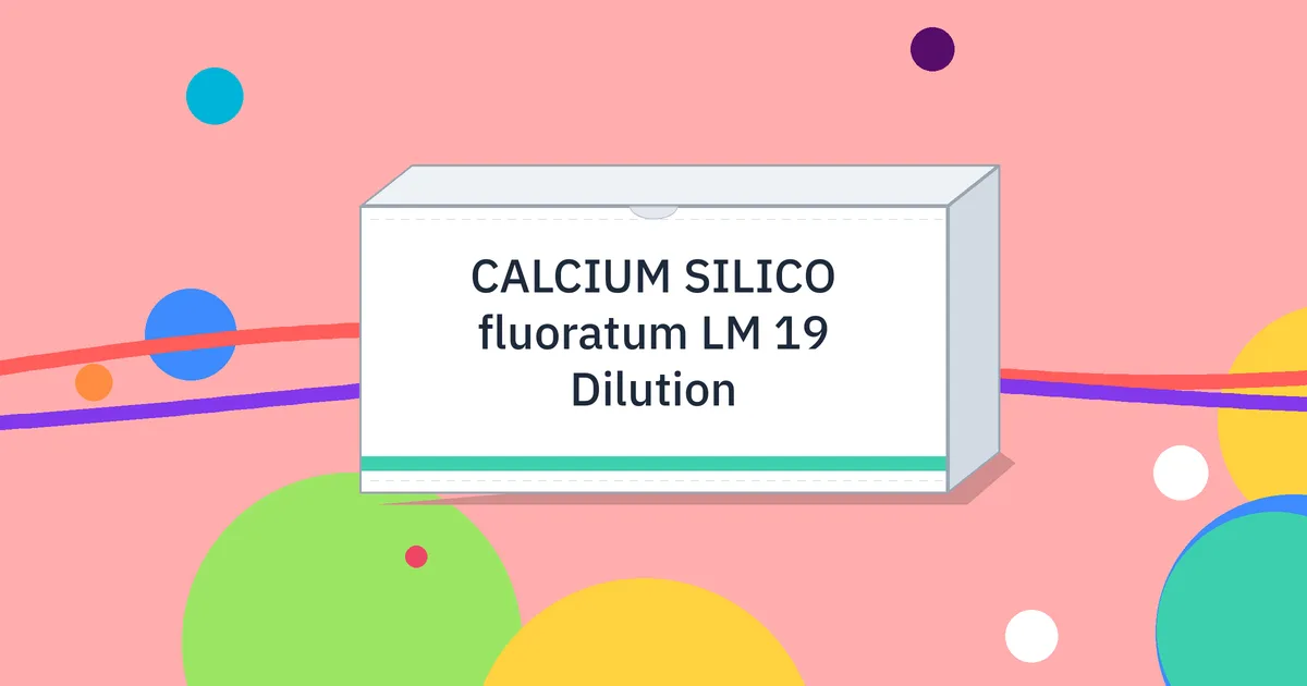 Symbolbild: Packung mit der Aufschrift CALCIUM SILICO fluoratum LM 19 Dilution (PZN 12806174) – Verfügbarkeit und Bezug in Apotheken in Frankfurt am Main