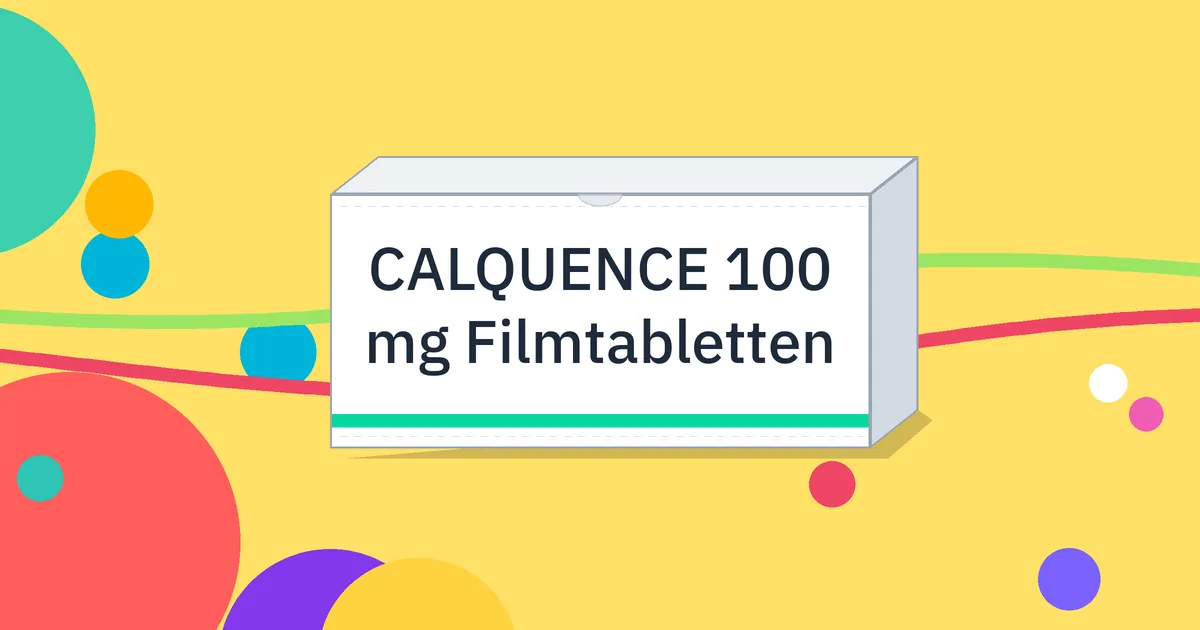 Symbolbild: Packung mit der Aufschrift CALQUENCE 100 mg Filmtabletten (PZN 19947736) – Verfügbarkeit und Bezug in Apotheken in Frankfurt am Main