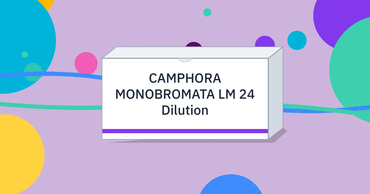 Symbolbild: Packung mit der Aufschrift CAMPHORA MONOBROMATA LM 24 Dilution (PZN 13412193) – Verfügbarkeit und Bezug in Apotheken in Frankfurt am Main