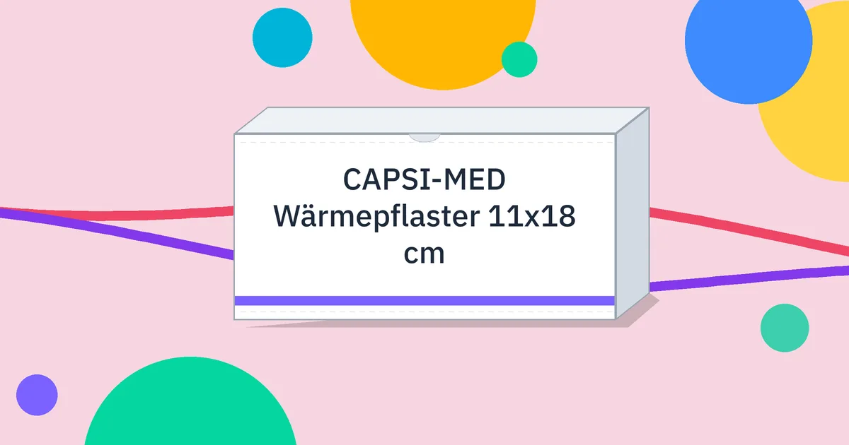 Symbolbild: Packung mit der Aufschrift CAPSI-MED Wärmepflaster 11x18 cm (PZN 05867873) – Verfügbarkeit und Bezug in Apotheken in Frankfurt am Main