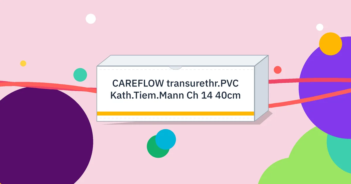 Symbolbild: Packung mit der Aufschrift CAREFLOW transurethr.PVC Kath.Tiem.Mann Ch 14 40cm (PZN 18321130) – Verfügbarkeit und Bezug in Apotheken in Frankfurt am Main