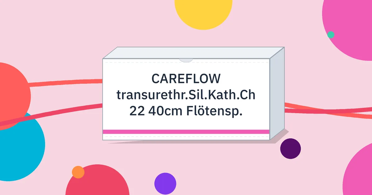Symbolbild: Packung mit der Aufschrift CAREFLOW transurethr.Sil.Kath.Ch 22 40cm Flötensp. (PZN 17933807) – Verfügbarkeit und Bezug in Apotheken in Frankfurt am Main