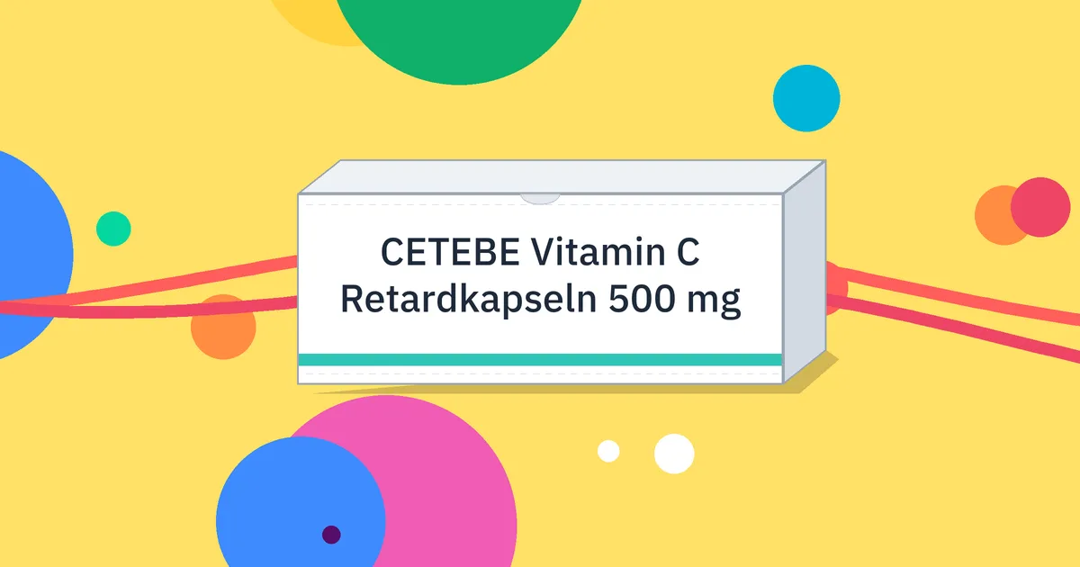 Symbolbild: Packung mit der Aufschrift CETEBE Vitamin C Retardkapseln 500 mg (PZN 03884264) – Verfügbarkeit und Bezug in Apotheken in Frankfurt am Main