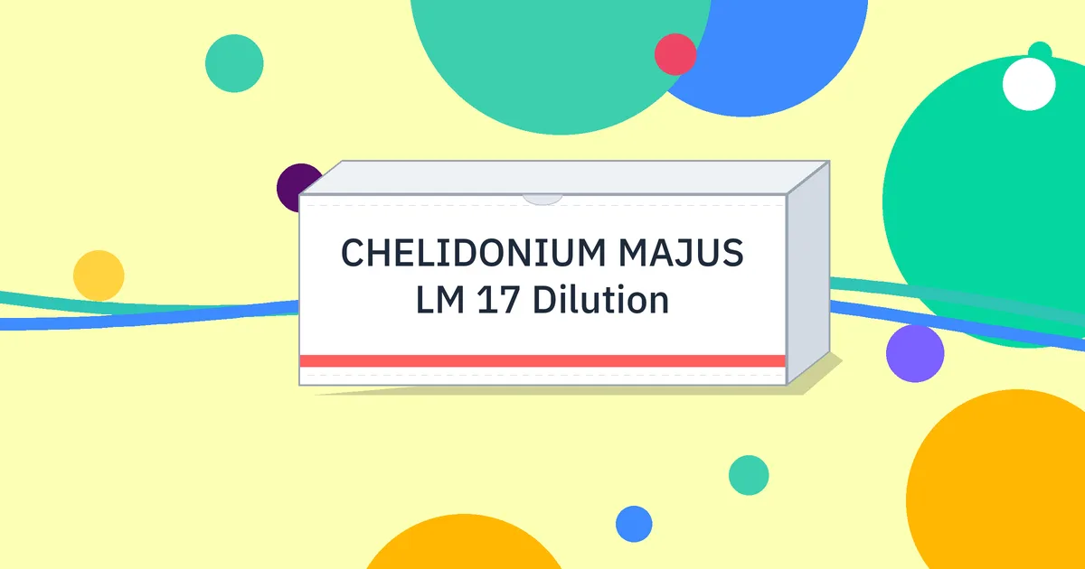 Symbolbild: Packung mit der Aufschrift CHELIDONIUM MAJUS LM 17 Dilution (PZN 12813004) – Verfügbarkeit und Bezug in Apotheken in Frankfurt am Main