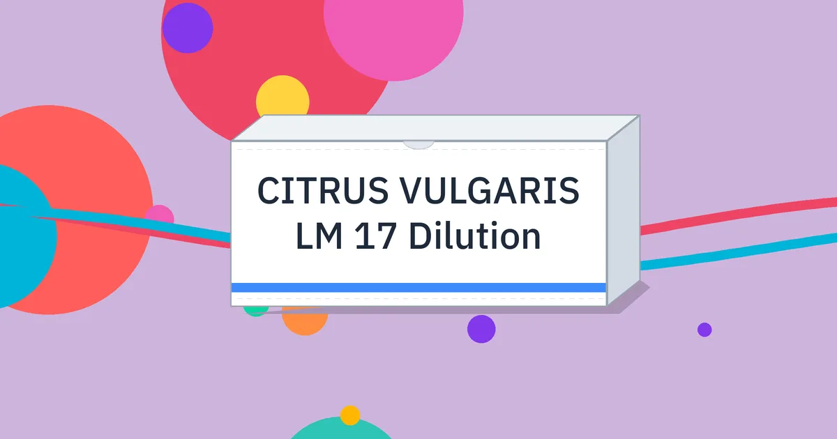 Symbolbild: Packung mit der Aufschrift CITRUS VULGARIS LM 17 Dilution (PZN 12821819) – Verfügbarkeit und Bezug in Apotheken in Frankfurt am Main