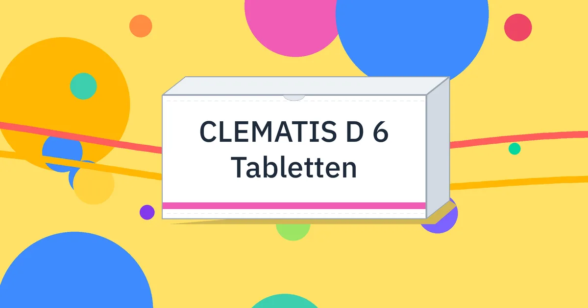 Symbolbild: Packung mit der Aufschrift CLEMATIS D 6 Tabletten (PZN 02628582) – Verfügbarkeit und Bezug in Apotheken in Frankfurt am Main