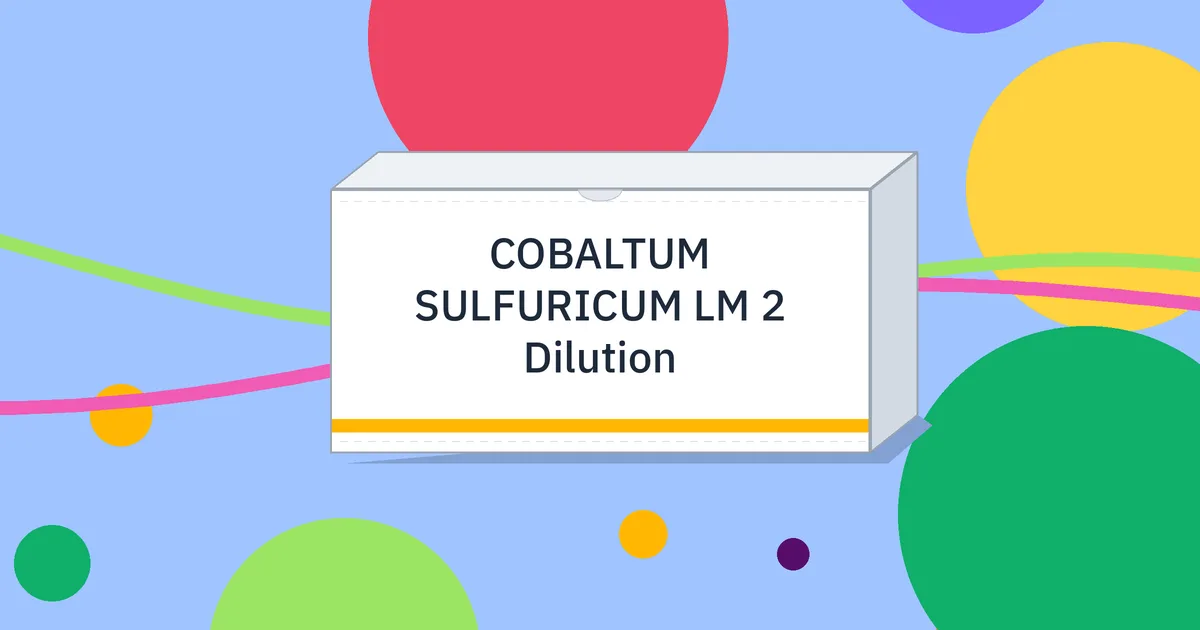 Symbolbild: Packung mit der Aufschrift COBALTUM SULFURICUM LM 2 Dilution (PZN 12824396) – Verfügbarkeit und Bezug in Apotheken in Frankfurt am Main