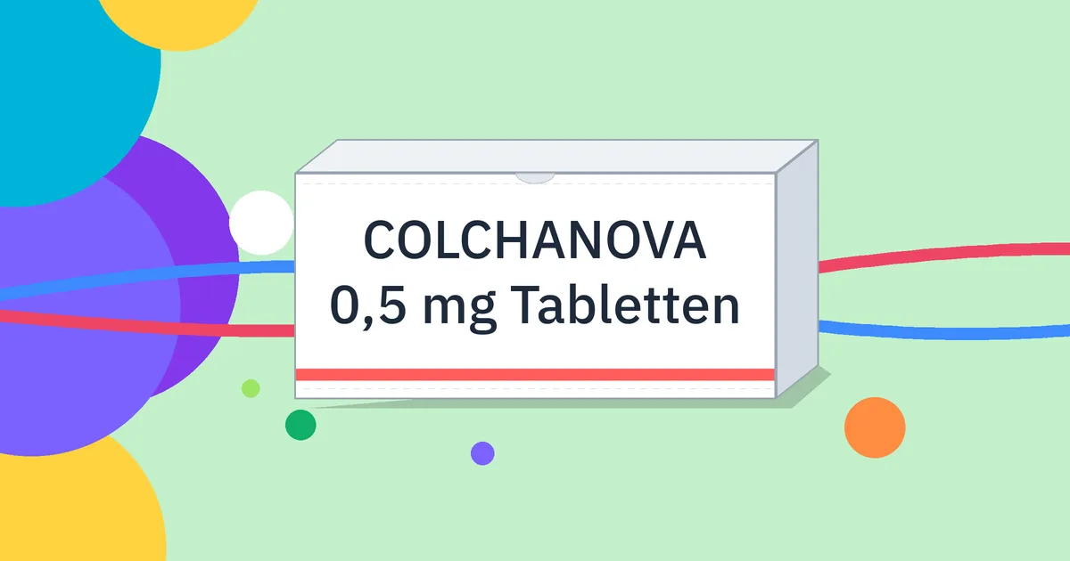 Symbolbild: Packung mit der Aufschrift COLCHANOVA 0,5 mg Tabletten (PZN 18405157) – Verfügbarkeit und Bezug in Apotheken in Frankfurt am Main