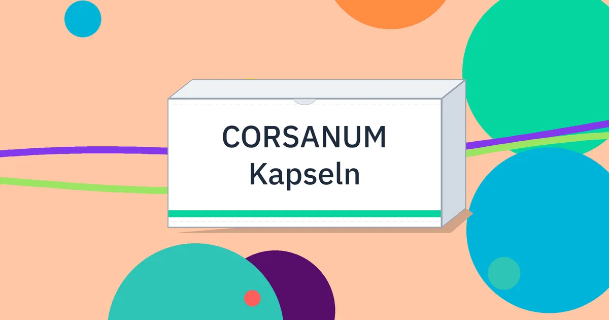 Symbolbild: Packung mit der Aufschrift CORSANUM Kapseln (PZN 18881449) – Verfügbarkeit und Bezug in Apotheken in Frankfurt am Main