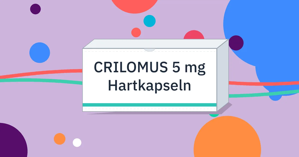 Symbolbild: Packung mit der Aufschrift CRILOMUS 5 mg Hartkapseln (PZN 10382132) – Verfügbarkeit und Bezug in Apotheken in Frankfurt am Main