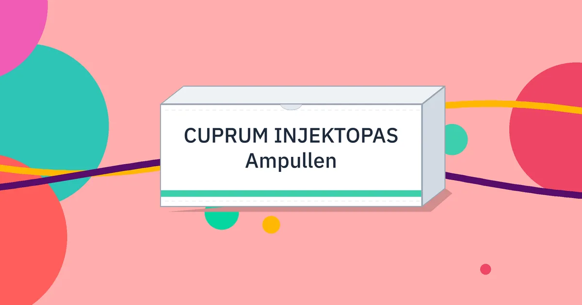 Symbolbild: Packung mit der Aufschrift CUPRUM INJEKTOPAS Ampullen (PZN 05100829) – Verfügbarkeit und Bezug in Apotheken in Frankfurt am Main