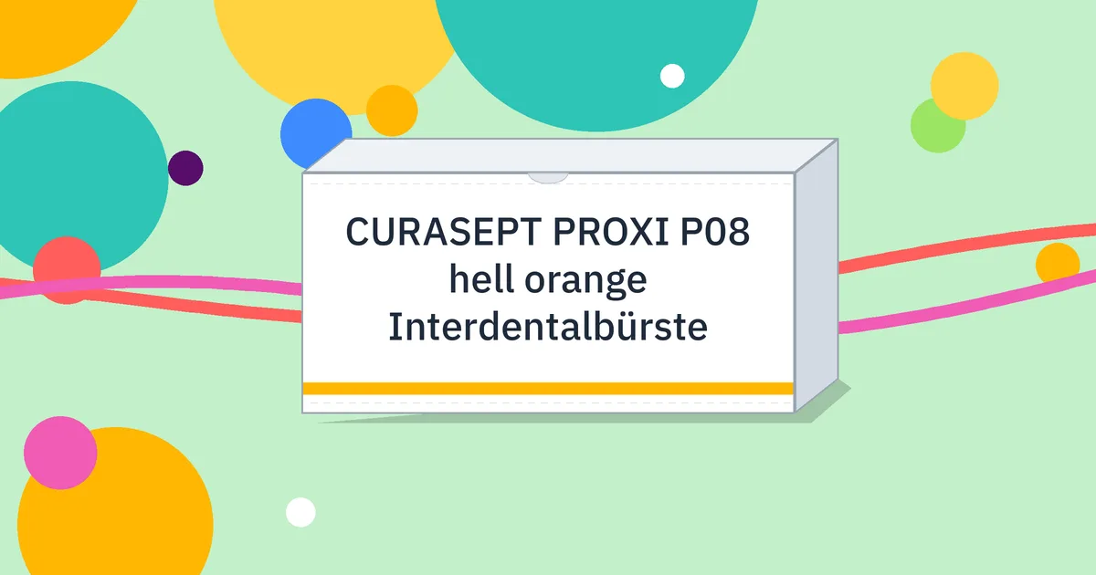 Symbolbild: Packung mit der Aufschrift CURASEPT PROXI P08 hell orange Interdentalbürste (PZN 17607746) – Verfügbarkeit und Bezug in Apotheken in Frankfurt am Main