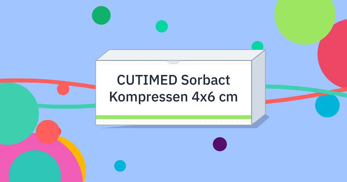Symbolbild: Packung mit der Aufschrift CUTIMED Sorbact Kompressen 4x6 cm (PZN 19699876) – Verfügbarkeit und Bezug in Apotheken in Frankfurt am Main