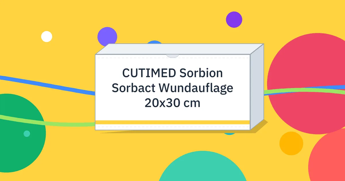 Symbolbild: Packung mit der Aufschrift CUTIMED Sorbion Sorbact Wundauflage 20x30 cm (PZN 17433944) – Verfügbarkeit und Bezug in Apotheken in Frankfurt am Main