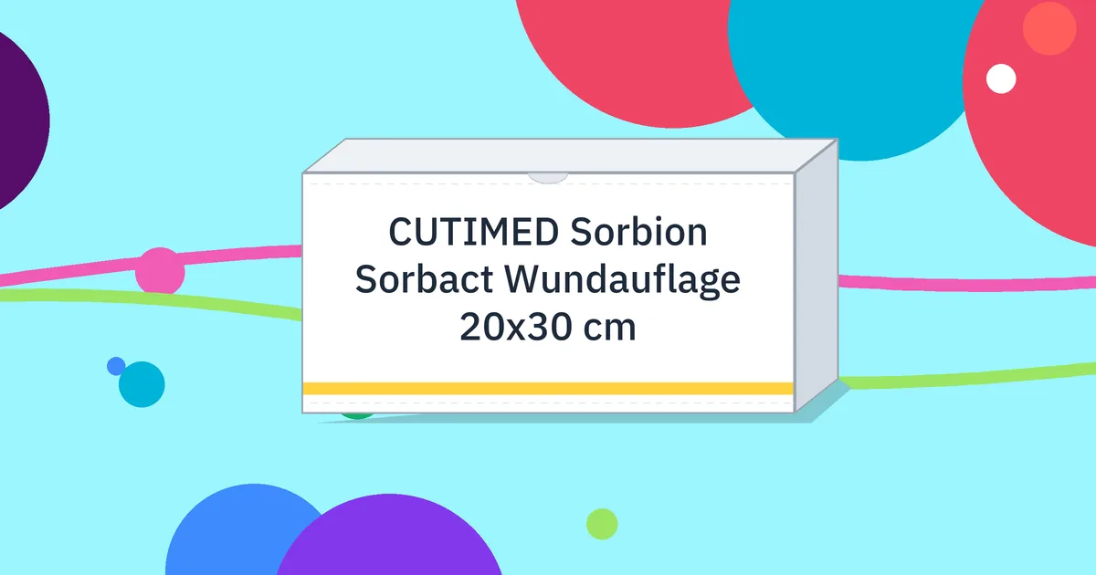 Symbolbild: Packung mit der Aufschrift CUTIMED Sorbion Sorbact Wundauflage 20x30 cm (PZN 19700042) – Verfügbarkeit und Bezug in Apotheken in Frankfurt am Main