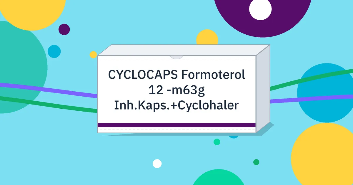 Symbolbild: Packung mit der Aufschrift CYCLOCAPS Formoterol 12 -m63g Inh.Kaps.+Cyclohaler (PZN 11092442) – Verfügbarkeit und Bezug in Apotheken in Frankfurt am Main