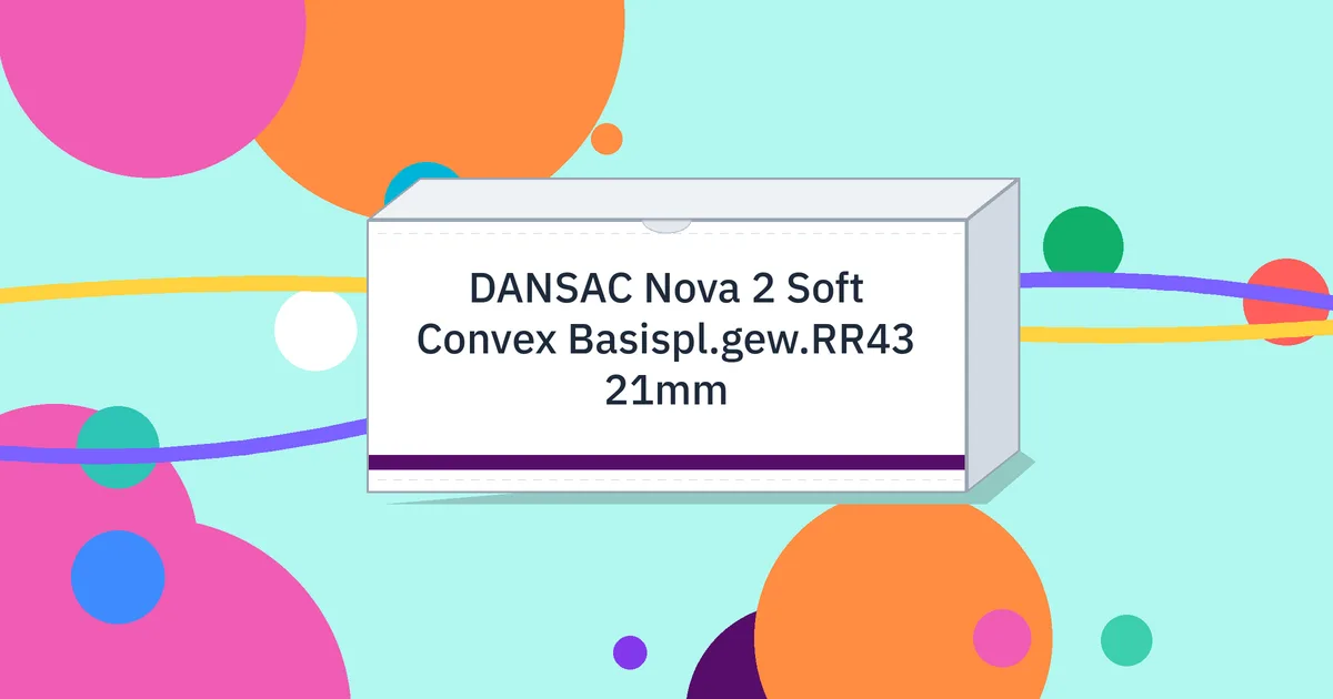 Symbolbild: Packung mit der Aufschrift DANSAC Nova 2 Soft Convex Basispl.gew.RR43 21mm (PZN 02451994) – Verfügbarkeit und Bezug in Apotheken in Frankfurt am Main
