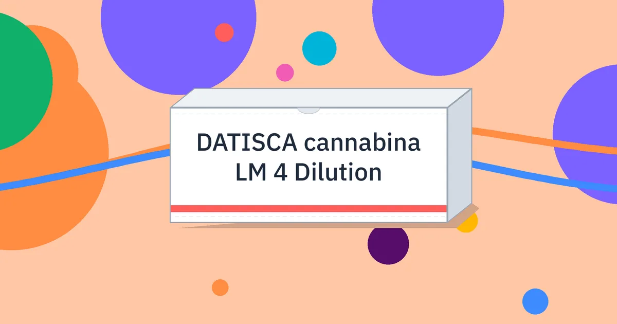 Symbolbild: Packung mit der Aufschrift DATISCA cannabina LM 4 Dilution (PZN 13461814) – Verfügbarkeit und Bezug in Apotheken in Frankfurt am Main