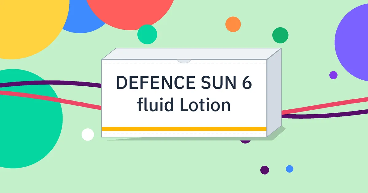 Symbolbild: Packung mit der Aufschrift DEFENCE SUN 6 fluid Lotion (PZN 11892674) – Verfügbarkeit und Bezug in Apotheken in Frankfurt am Main