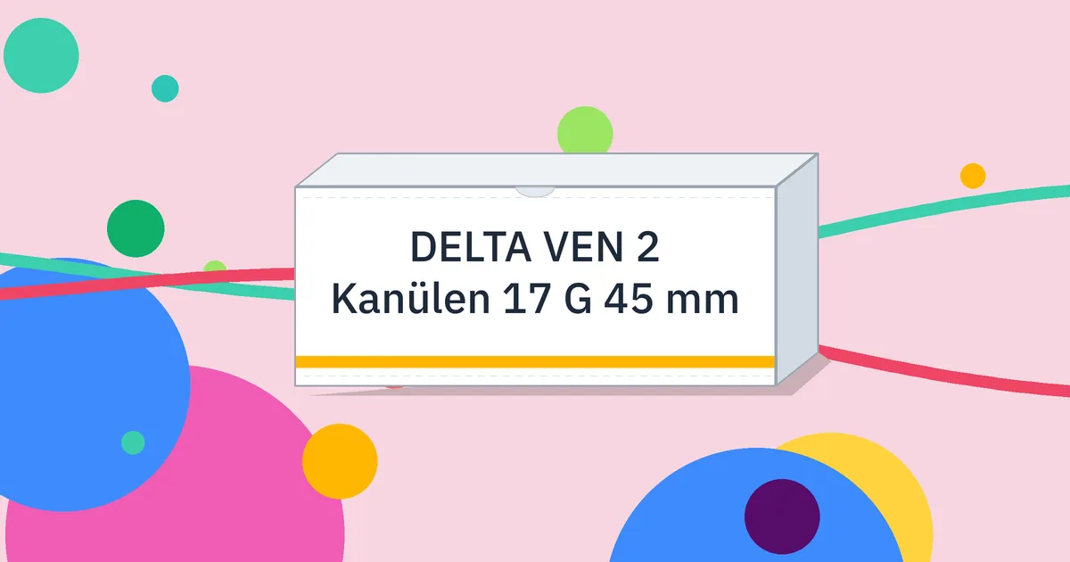 Symbolbild: Packung mit der Aufschrift DELTA VEN 2 Kanülen 17 G 45 mm (PZN 07757775) – Verfügbarkeit und Bezug in Apotheken in Frankfurt am Main