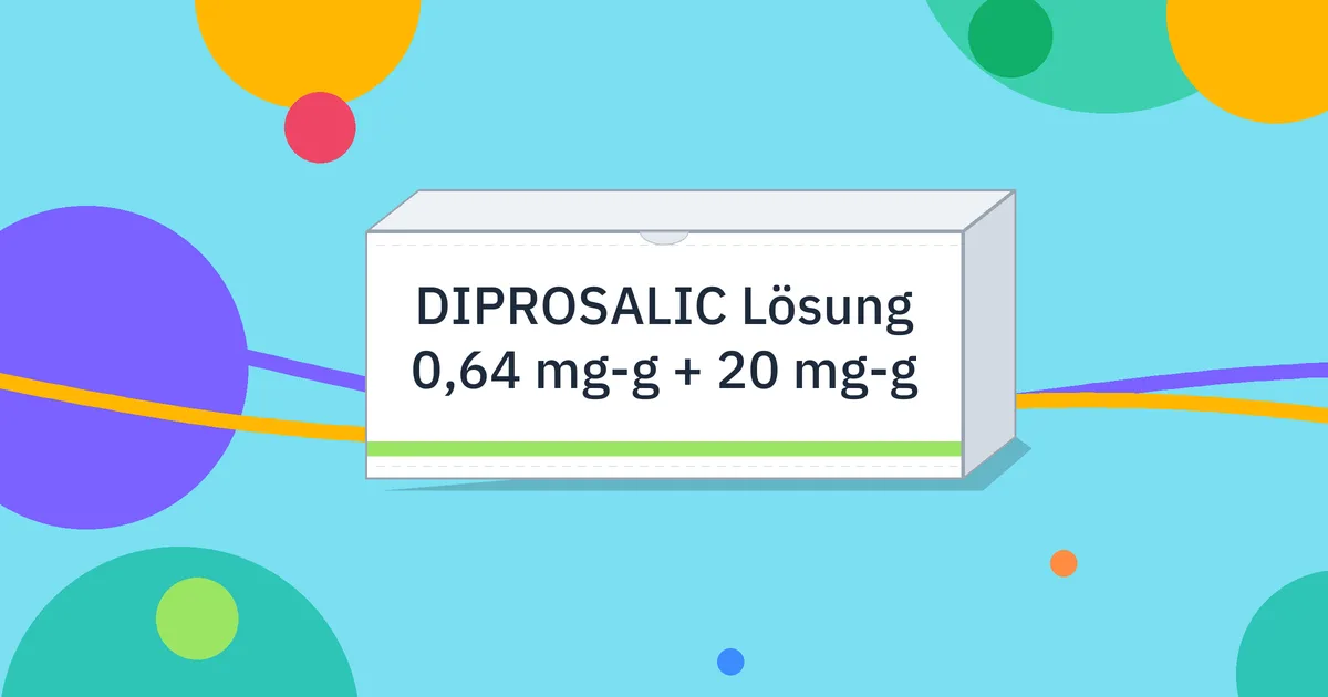 Symbolbild: Packung mit der Aufschrift DIPROSALIC Lösung 0,64 mg-g + 20 mg-g (PZN 16587361) – Verfügbarkeit und Bezug in Apotheken in Frankfurt am Main