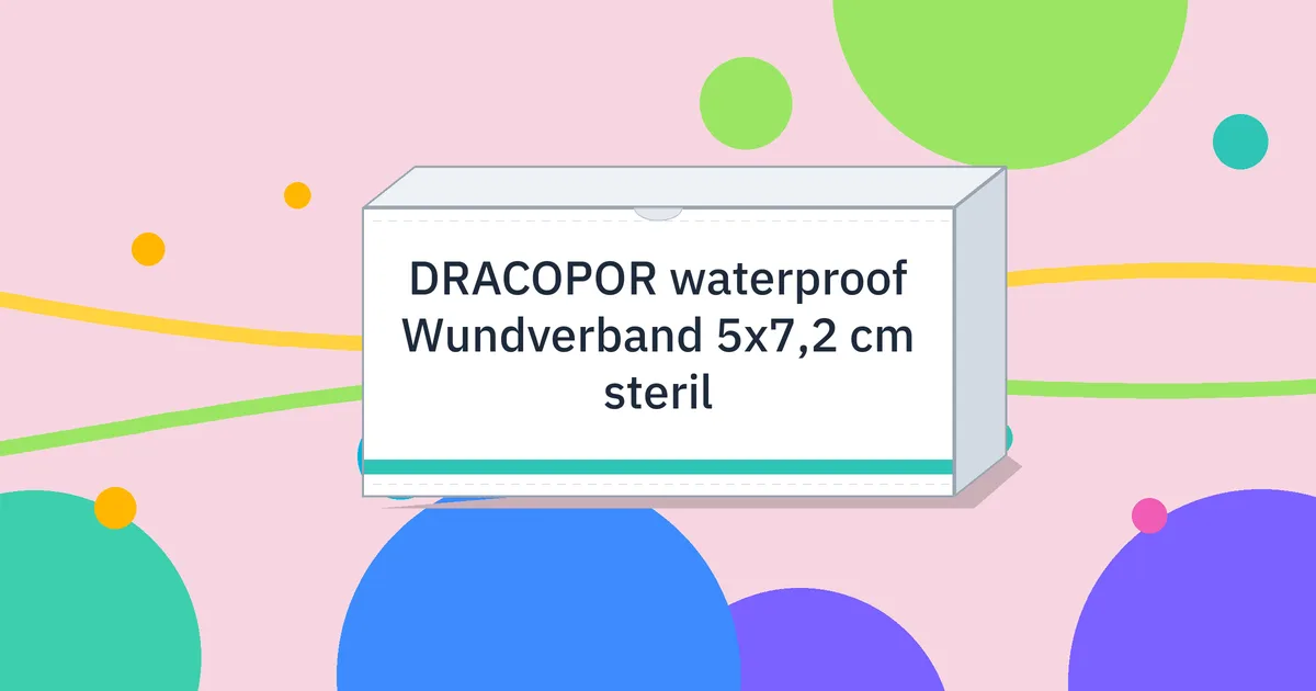 Symbolbild: Packung mit der Aufschrift DRACOPOR waterproof Wundverband 5x7,2 cm steril (PZN 03030349) – Verfügbarkeit und Bezug in Apotheken in Frankfurt am Main