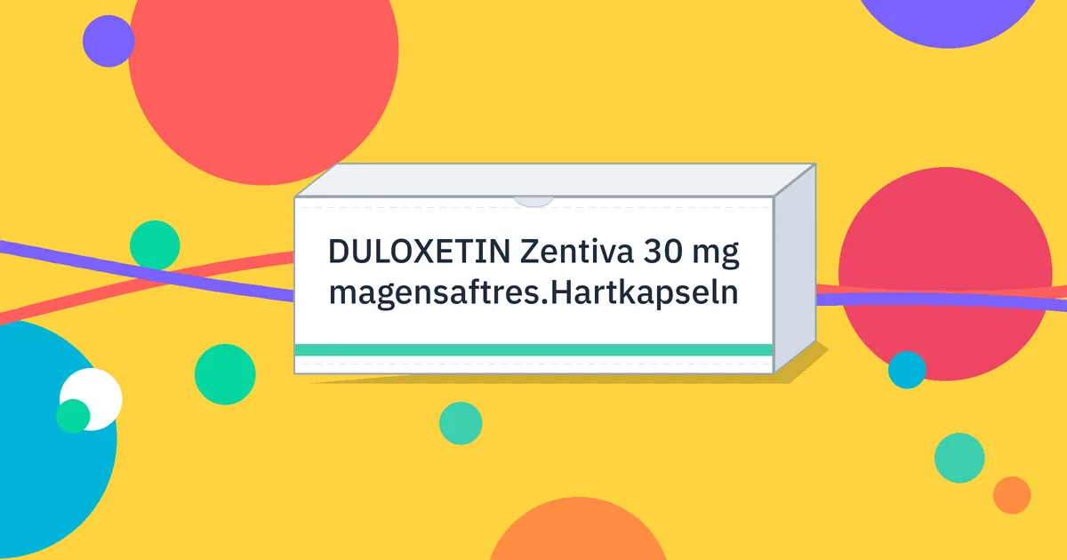 Symbolbild: Packung mit der Aufschrift DULOXETIN Zentiva 30 mg magensaftres.Hartkapseln (PZN 11276337) – Verfügbarkeit und Bezug in Apotheken in Frankfurt am Main