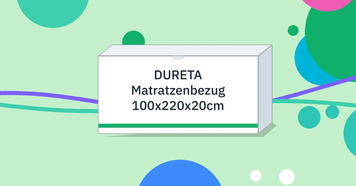 Symbolbild: Packung mit der Aufschrift DURETA Matratzenbezug 100x220x20cm (PZN 01855608) – Verfügbarkeit und Bezug in Apotheken in Frankfurt am Main