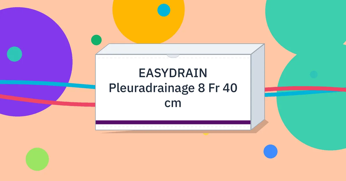 Symbolbild: Packung mit der Aufschrift EASYDRAIN Pleuradrainage 8 Fr 40 cm (PZN 09380932) – Verfügbarkeit und Bezug in Apotheken in Frankfurt am Main