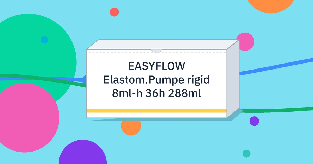Symbolbild: Packung mit der Aufschrift EASYFLOW Elastom.Pumpe rigid 8ml-h 36h 288ml (PZN 19262607) – Verfügbarkeit und Bezug in Apotheken in Frankfurt am Main