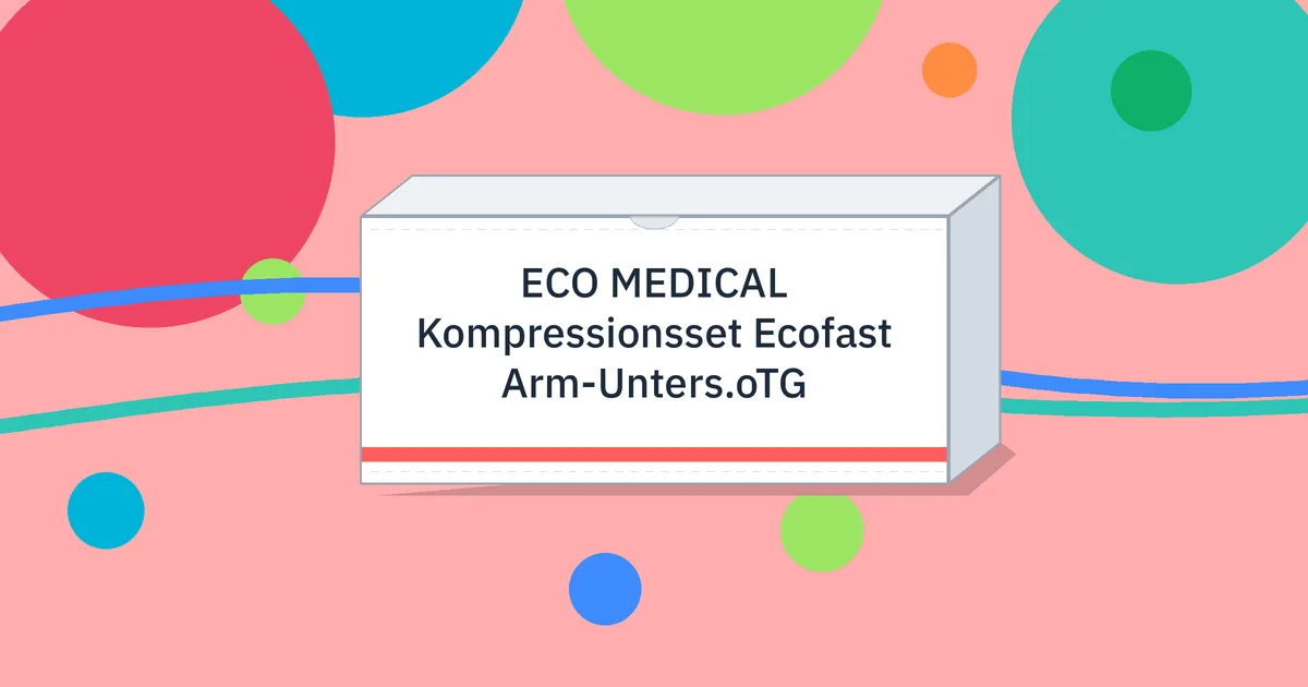 Symbolbild: Packung mit der Aufschrift ECO MEDICAL Kompressionsset Ecofast Arm-Unters.oTG (PZN 14023602) – Verfügbarkeit und Bezug in Apotheken in Frankfurt am Main