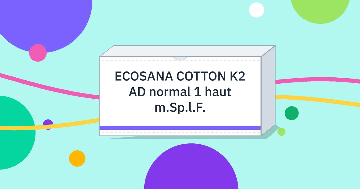 Symbolbild: Packung mit der Aufschrift ECOSANA COTTON K2 AD normal 1 haut m.Sp.l.F. (PZN 16947227) – Verfügbarkeit und Bezug in Apotheken in Frankfurt am Main