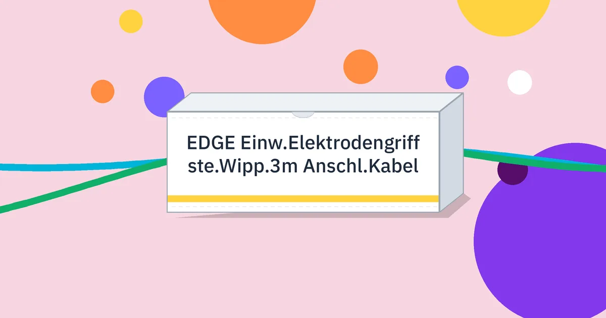 Symbolbild: Packung mit der Aufschrift EDGE Einw.Elektrodengriff ste.Wipp.3m Anschl.Kabel (PZN 16051011) – Verfügbarkeit und Bezug in Apotheken in Frankfurt am Main