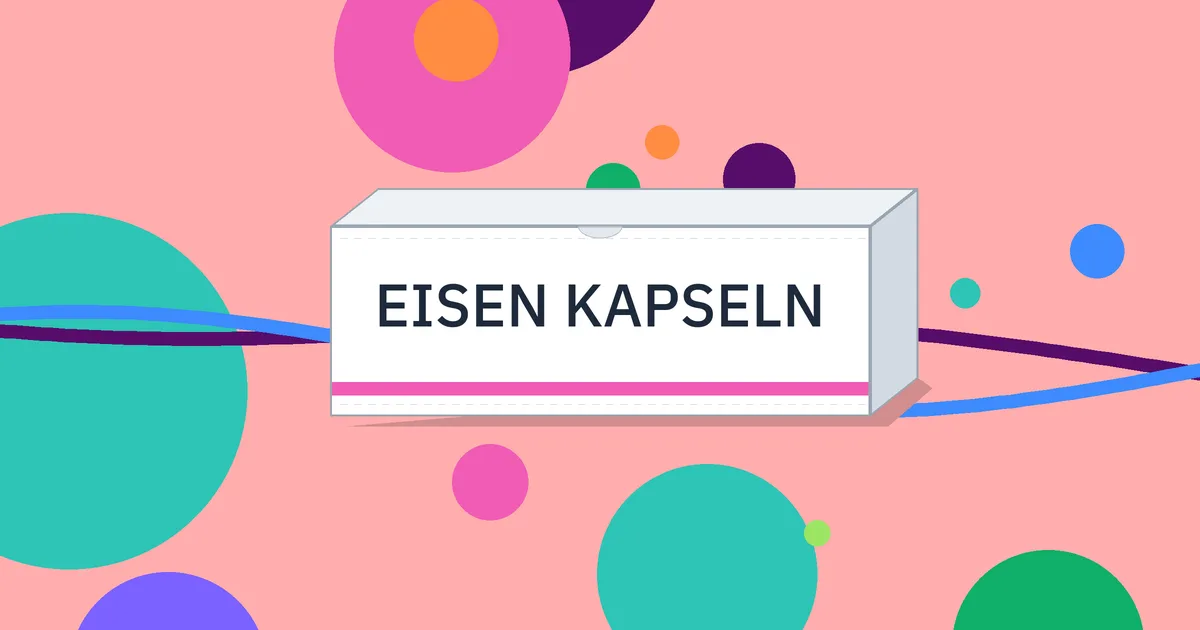Symbolbild: Packung mit der Aufschrift EISEN KAPSELN (PZN 05382868) – Verfügbarkeit und Bezug in Apotheken in Frankfurt am Main