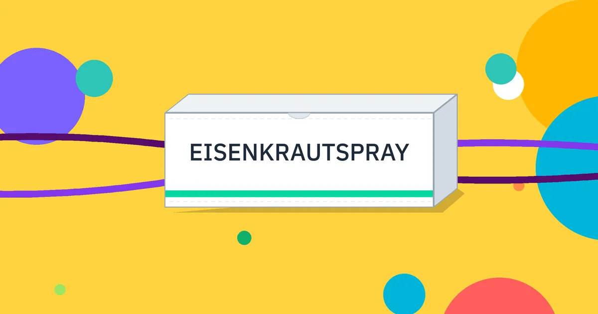 Symbolbild: Packung mit der Aufschrift EISENKRAUTSPRAY (PZN 11873659) – Verfügbarkeit und Bezug in Apotheken in Frankfurt am Main