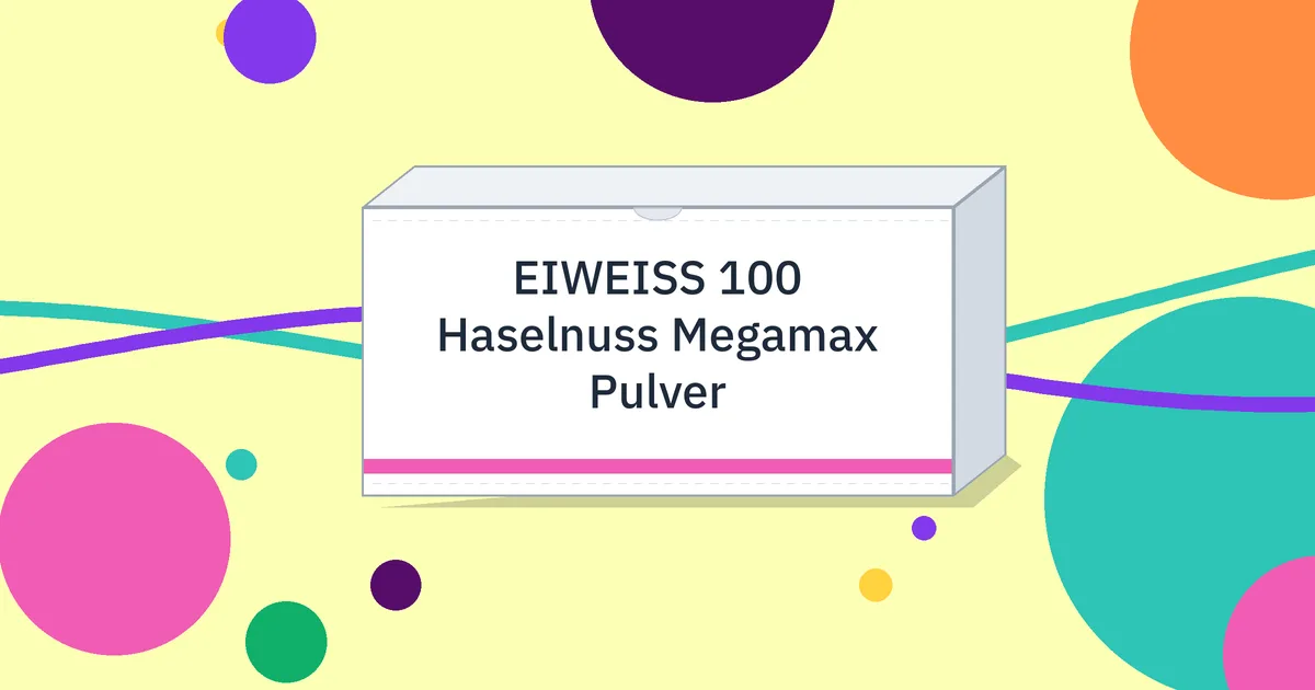 Symbolbild: Packung mit der Aufschrift EIWEISS 100 Haselnuss Megamax Pulver (PZN 12772239) – Verfügbarkeit und Bezug in Apotheken in Frankfurt am Main