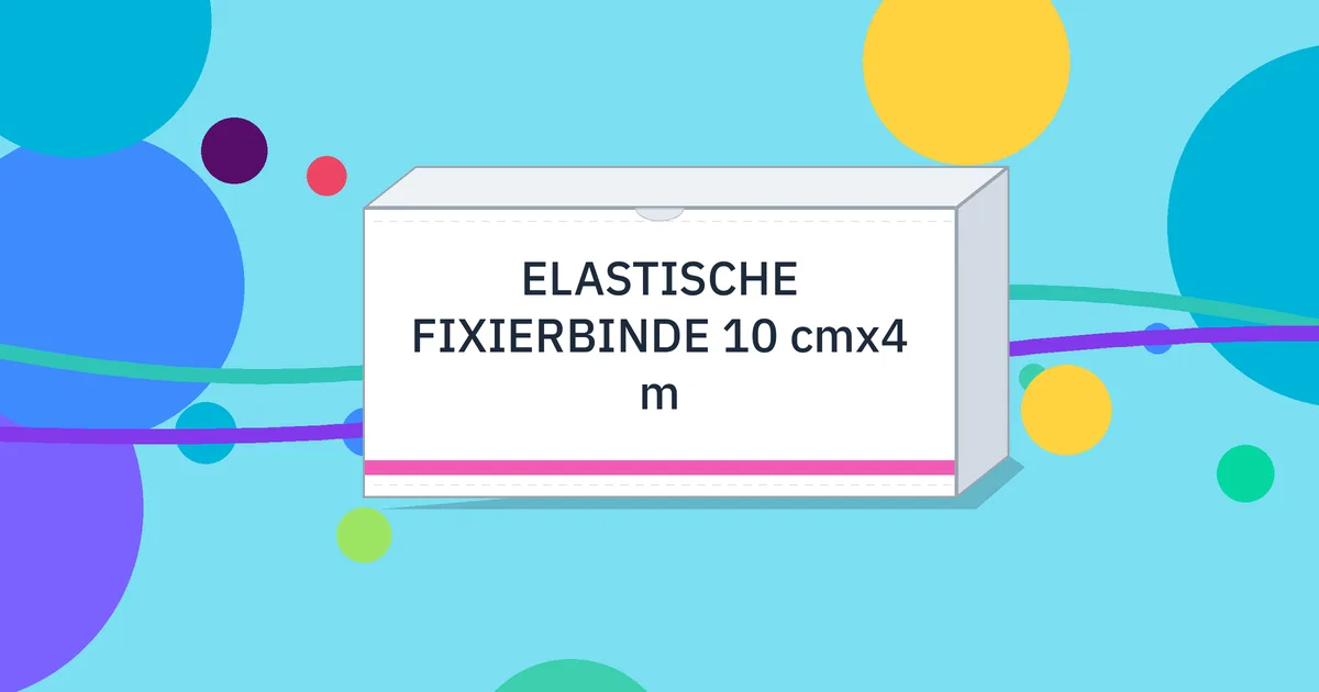 Symbolbild: Packung mit der Aufschrift ELASTISCHE FIXIERBINDE 10 cmx4 m (PZN 18374008) – Verfügbarkeit und Bezug in Apotheken in Frankfurt am Main